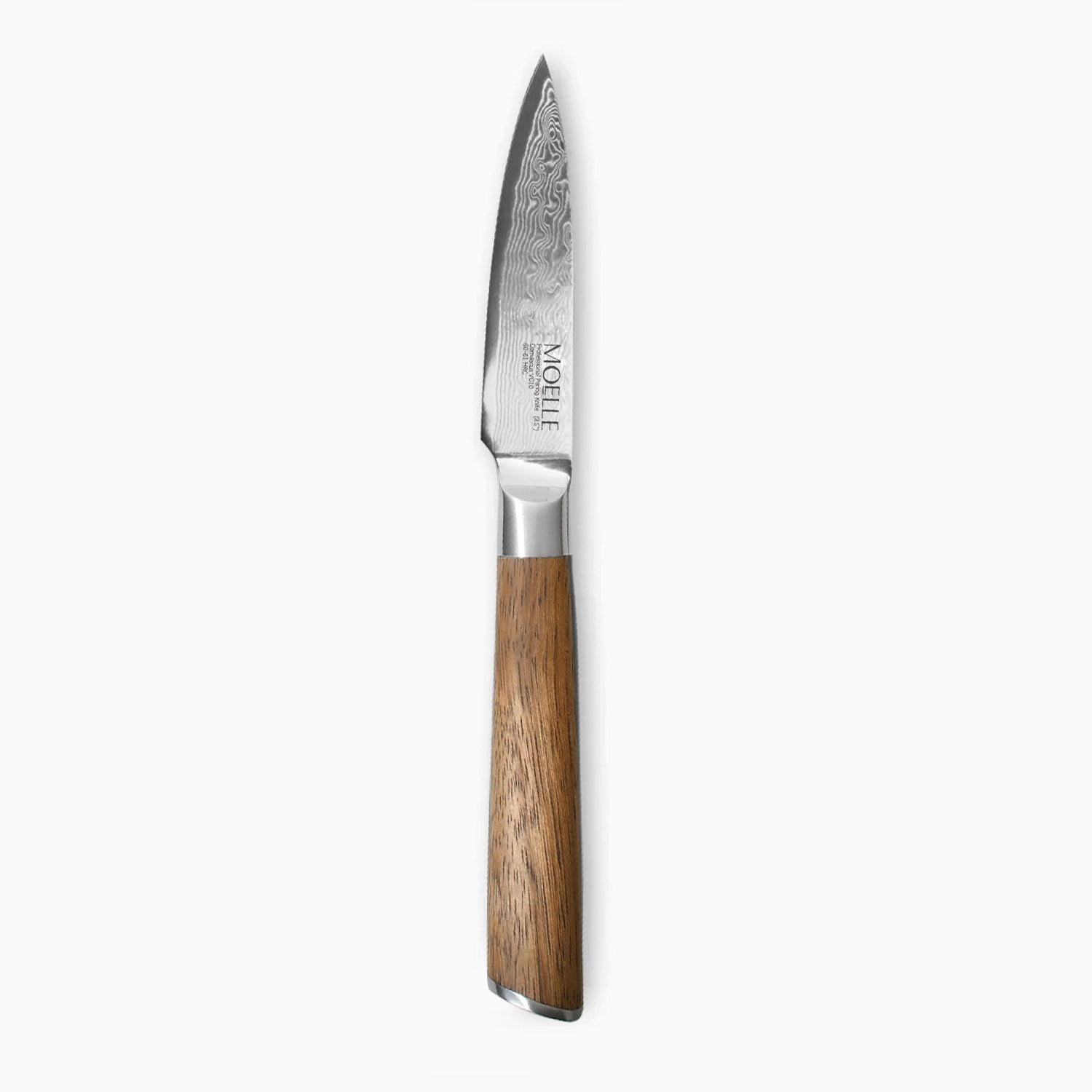 MOELLE Professional Paring Knife Damascus and Teak wood handle 3.5Inch